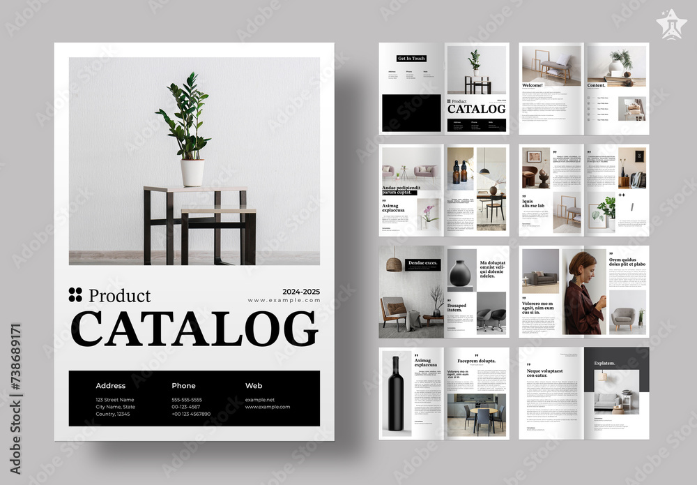 Product Catalog Magazine Layout Stock Template | Adobe Stock