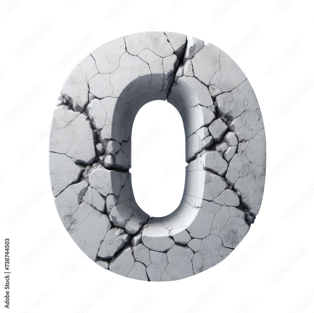 Number 0. Cracked apocalyptic number. 3D concrete old cracked numeral ... Number 0. Cracked apocalyptic number. 3D concrete old cracked numeral ...