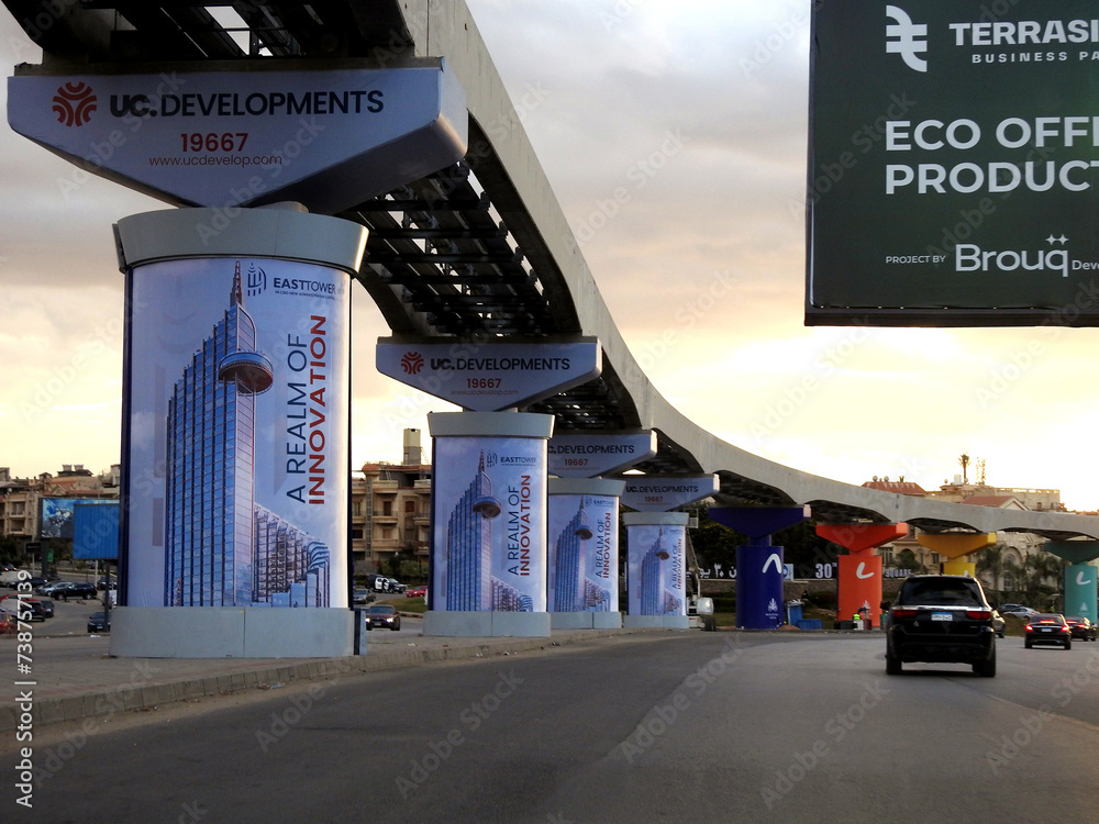 Cairo, Egypt, January 26 2024: UC. developments advertisement on Cairo ...