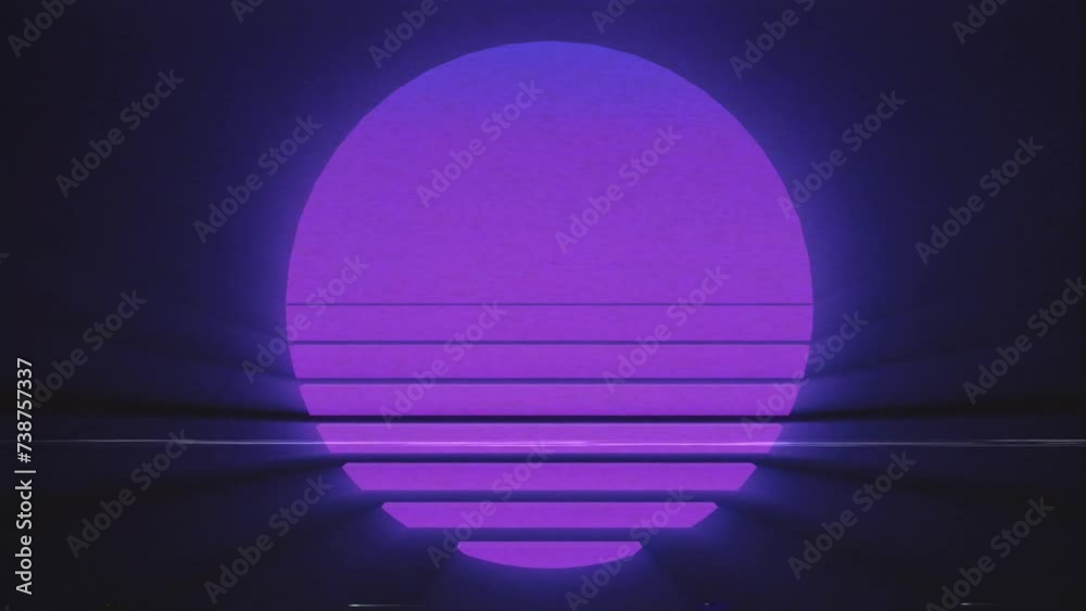 Retro background futuristic sunset 1980s style. Digital retro cyber ...