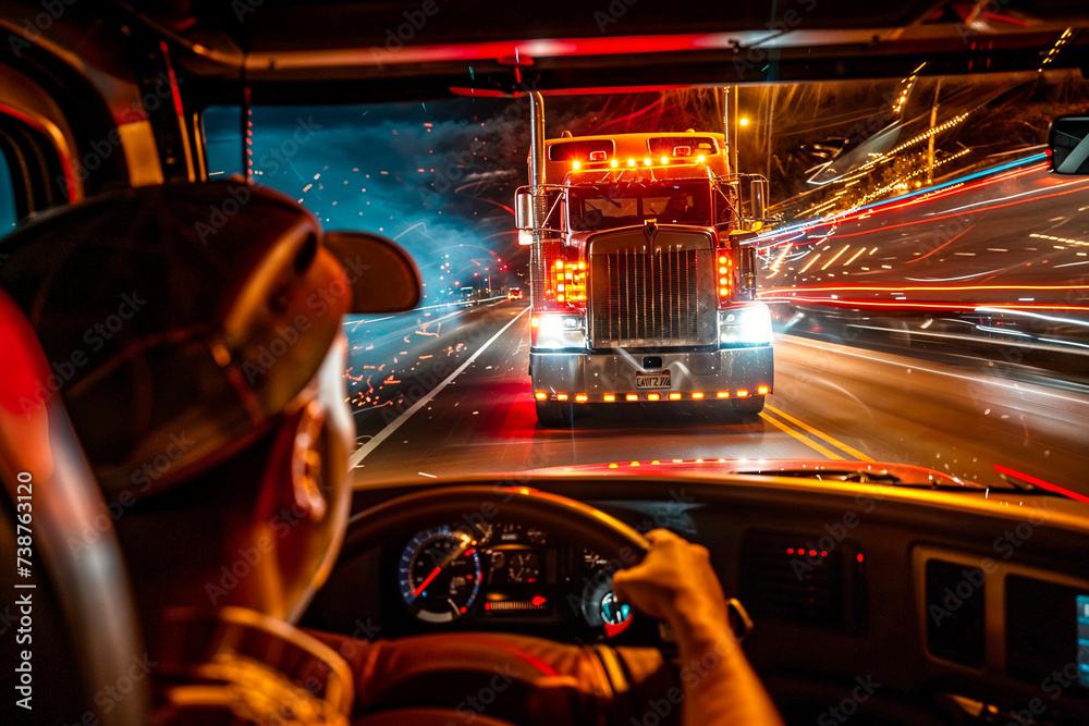 Head-on collision with semi truck, 1st person POV, driver's view from ...