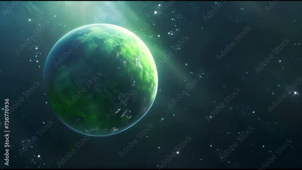 Vidéo Stock Habitable exoplanet similar to Earth and suitable for human ...