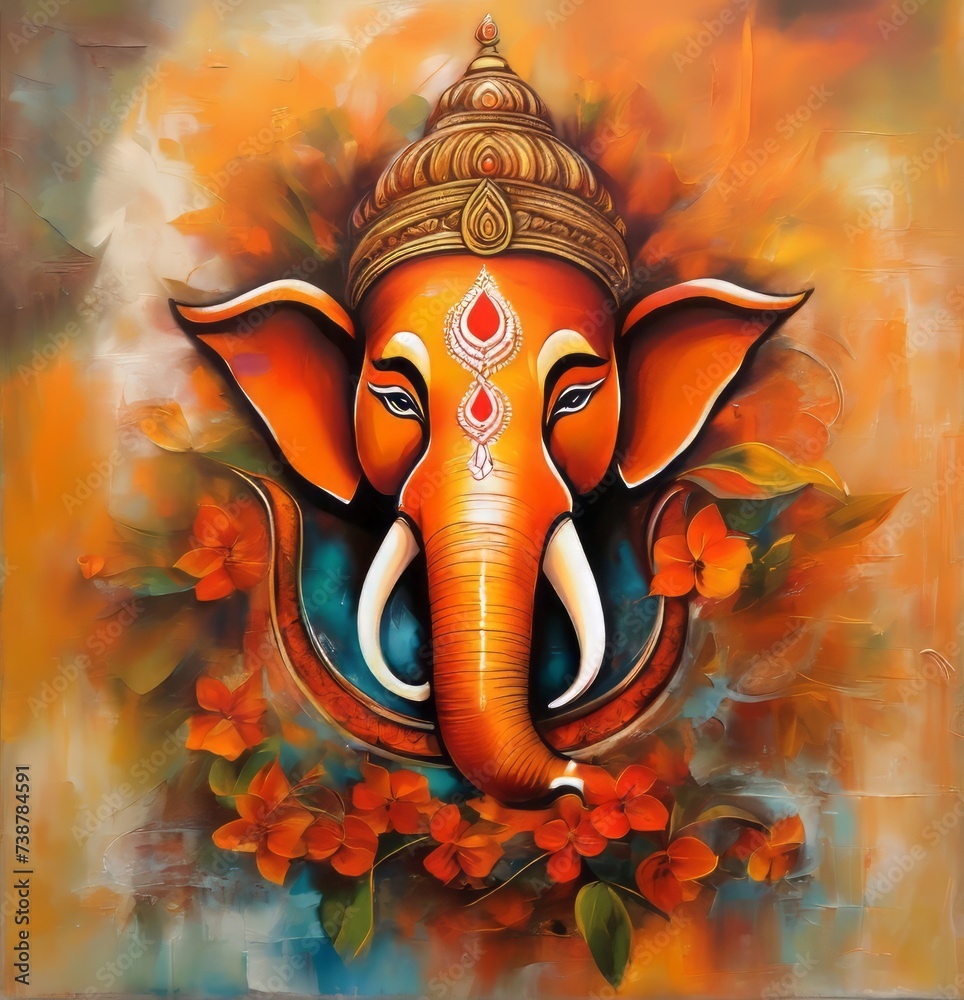 Illustration of Lord Ganesha, the son of God Shiva and Goddess Parvati ...