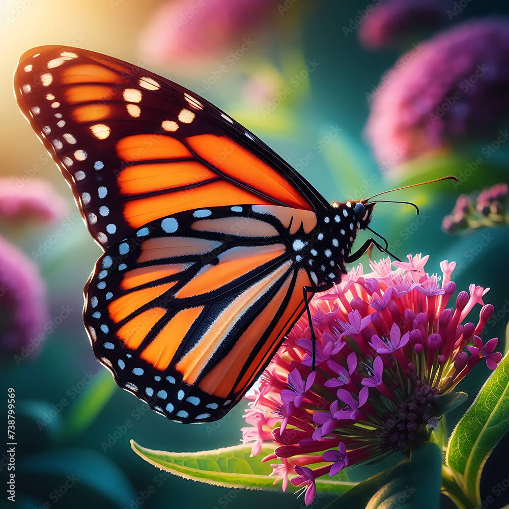 Butterfly with spotted wings isolated on transparent background, flat ...