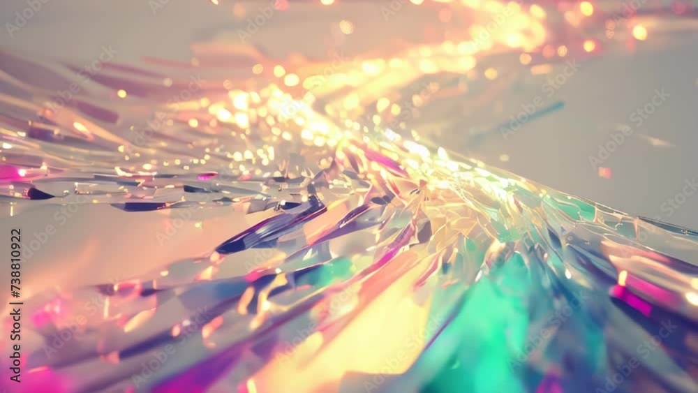 Light spreads explosively through a prism, emitting a rainbow-colored ...