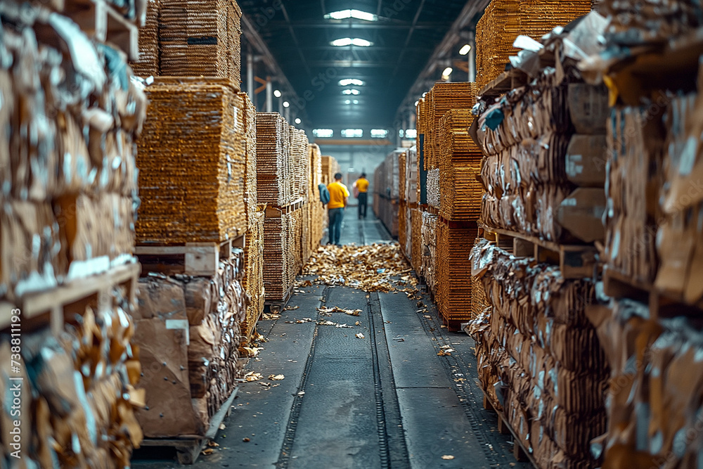 cardboard recycling factory stack of cardboard boxes Stock Illustration ...