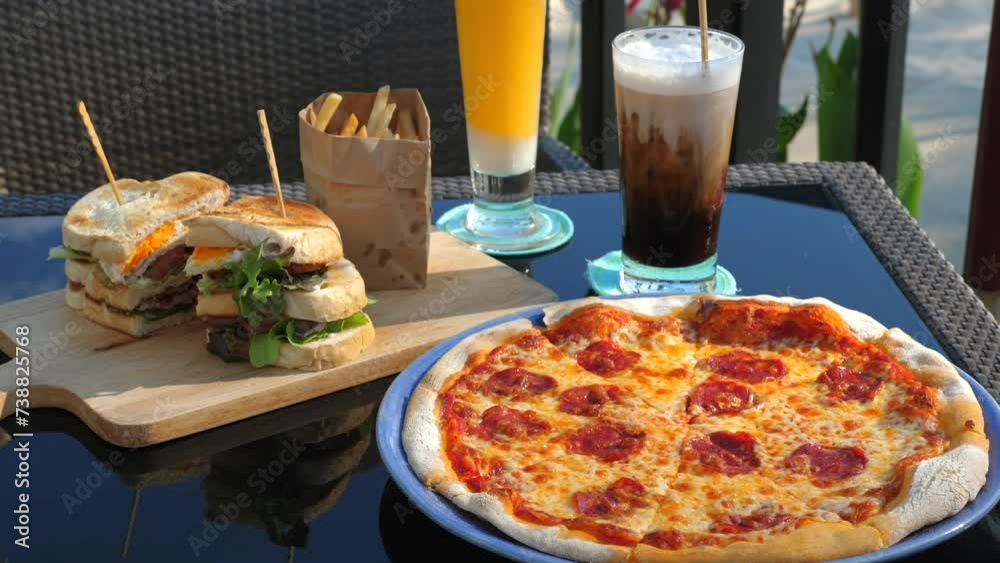 Gourmet outdoor dining with variety of fast food options including ...