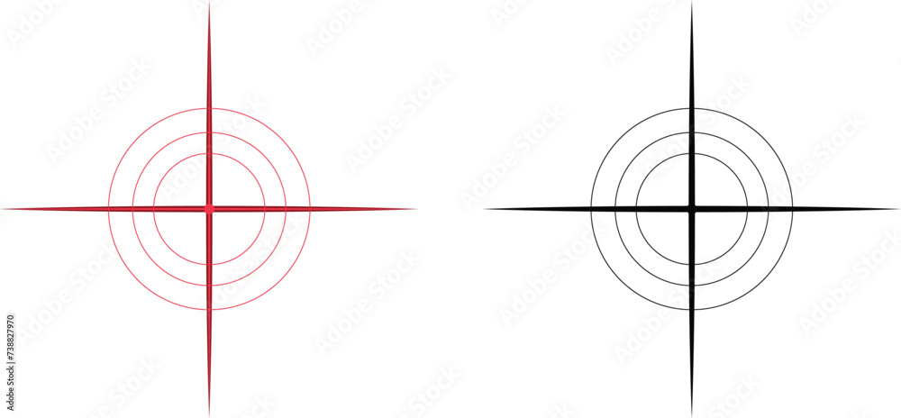 Gun Sight Crosshairs Bullseye Isolated Vector. crosshair and sight ...
