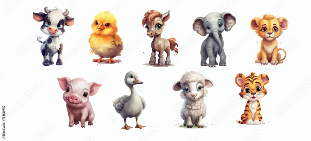 Adorable Illustrated Baby Animals: A Collection of Cute Young Wildlife ...