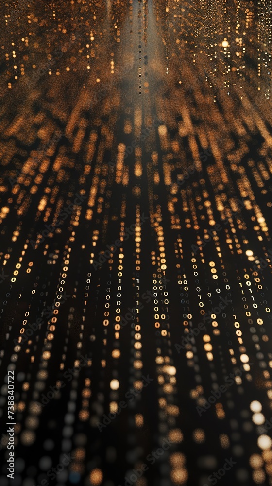 Texture of brown, gold and black alphanumeric codes, cyberpunk like matrix, backgrounds. Digital ...