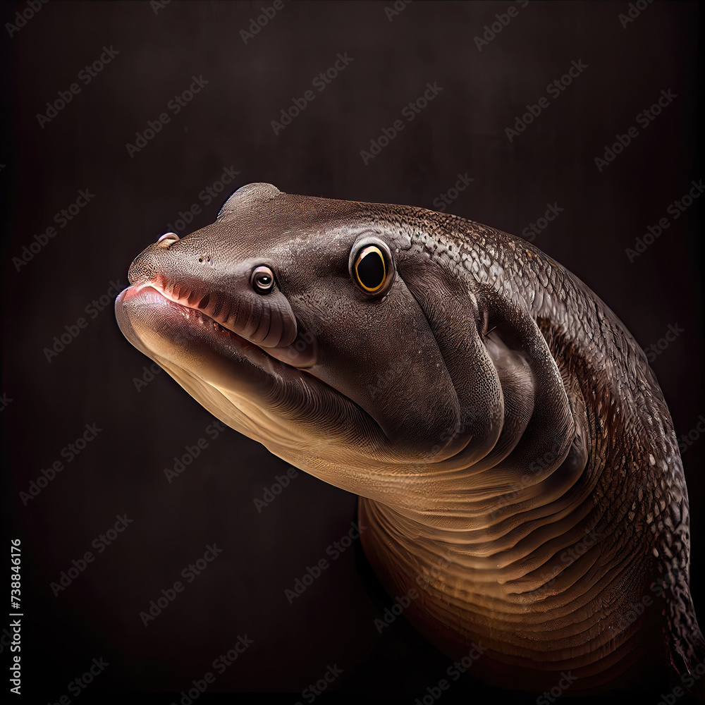 Artistic American Eel Portrait with Dramatic Lighting in Studio Stock ...