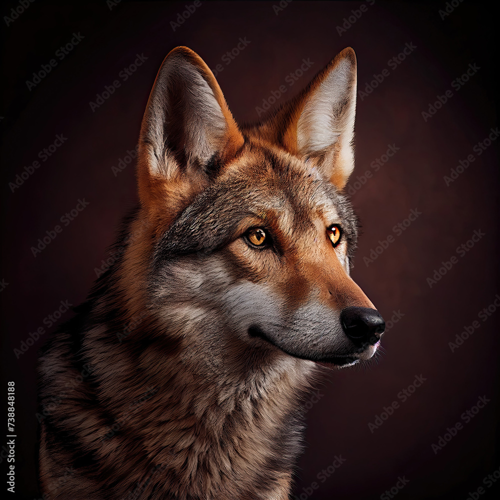 Stunning Red Wolf Portrait in Professional Studio Setting Stock Photo ...