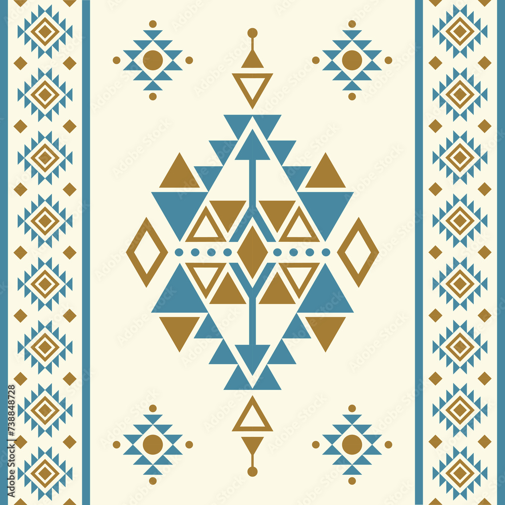 Seamless Navajo and Aztec Mexican Native tribal fabric pattern Stock ...
