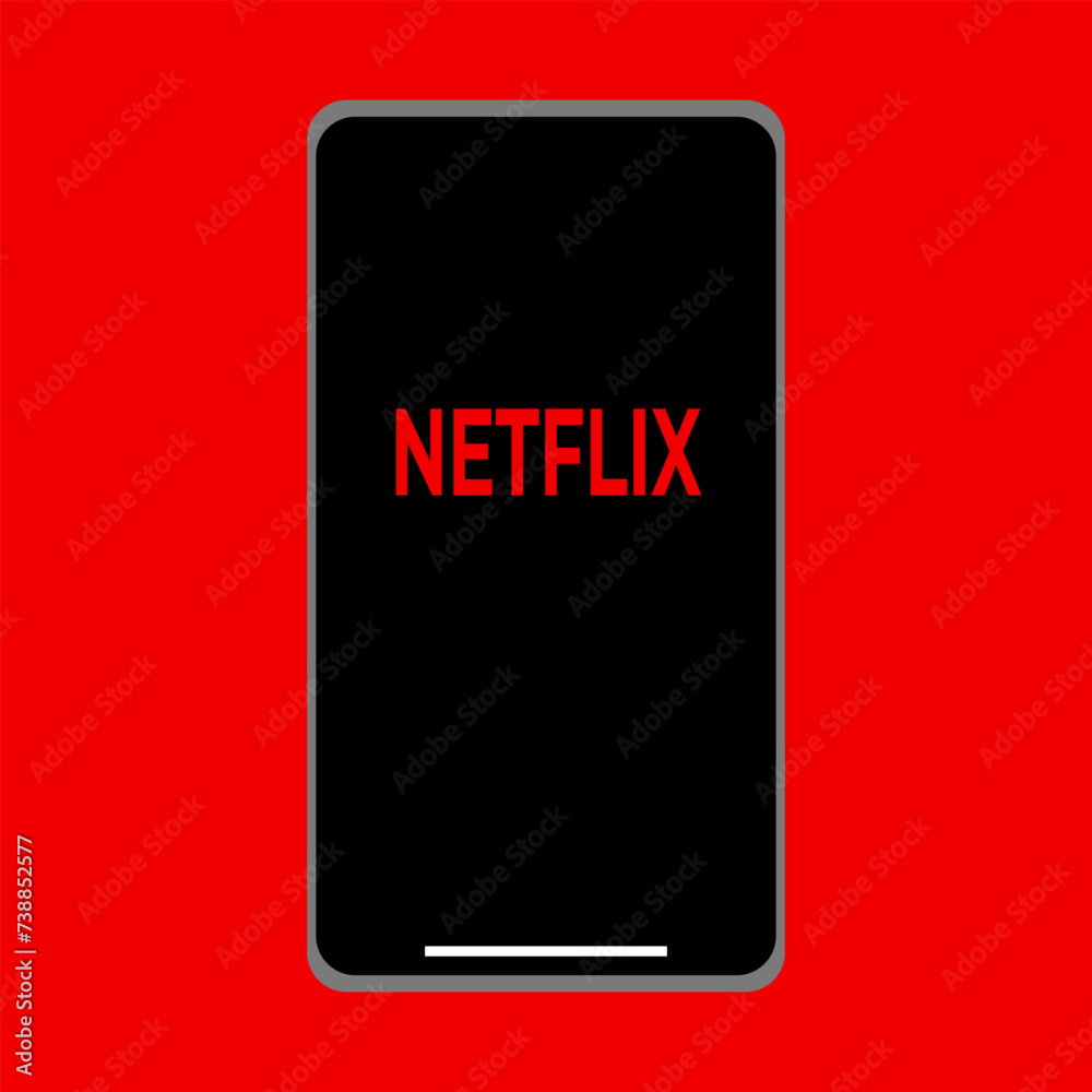 Netflix logo icon on smartphone. Netflix. UI. UX. User interface user ...