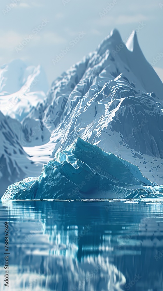 Shrinking glaciers iceberg Illustrate the shrinking size and loss of ...