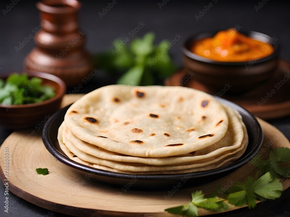 Chapati / Tava Roti also known as Indian bread or Fulka/phulka. Main ...