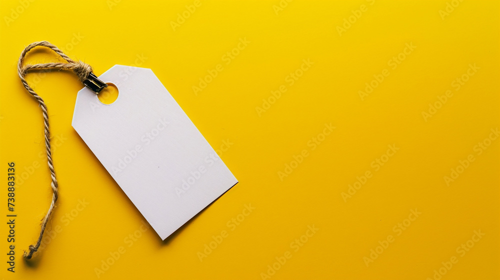 Customizable Blank Name Tag on Yellow Background for Personalized ...
