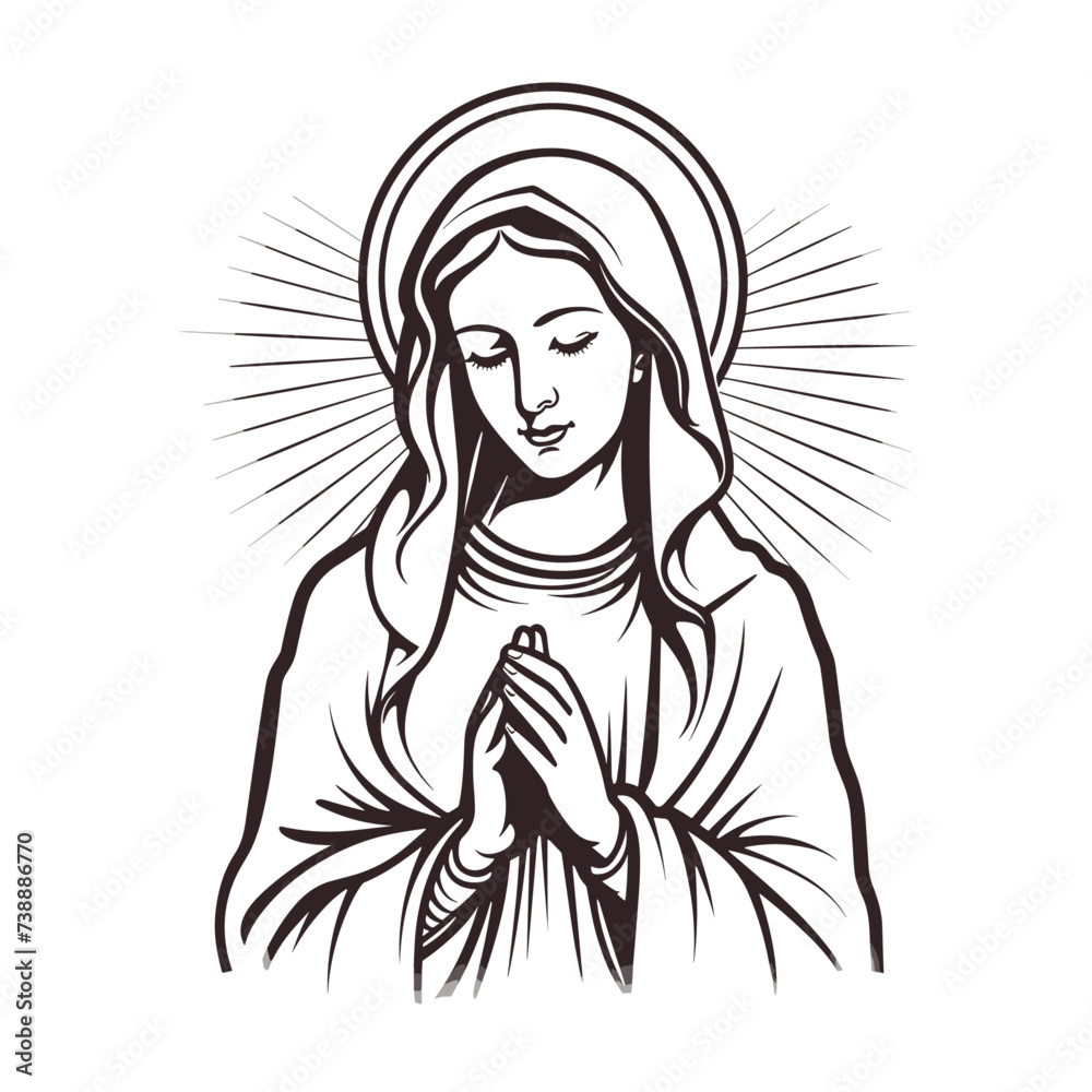 Our Lady Virgin Mary Mother of Jesus, Holy Mary, madonna, vector ...