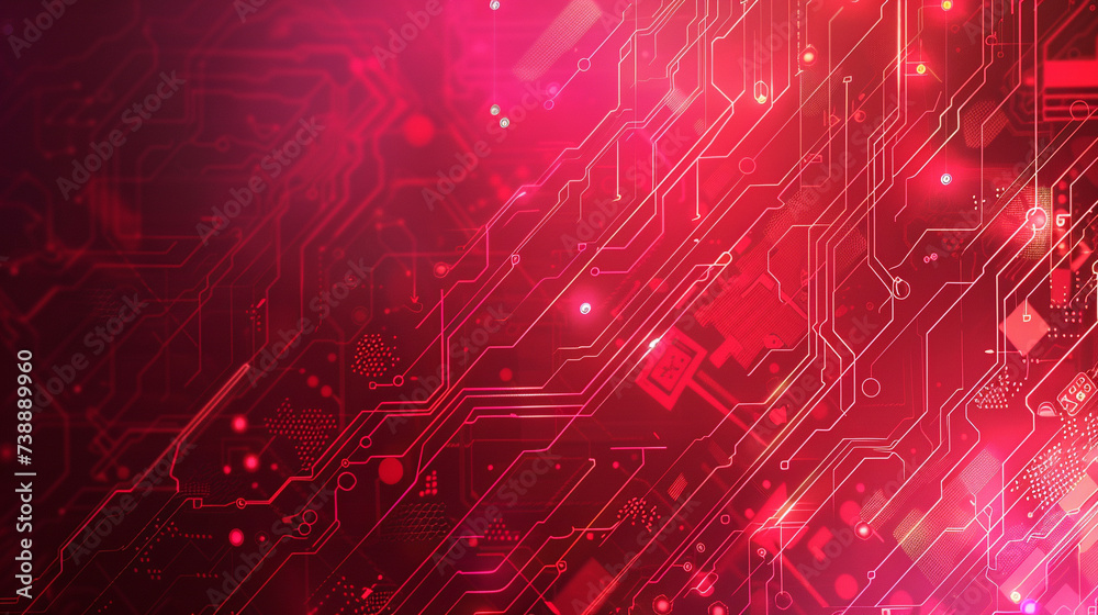 Cherry red color cyber and tech background Stock Photo | Adobe Stock