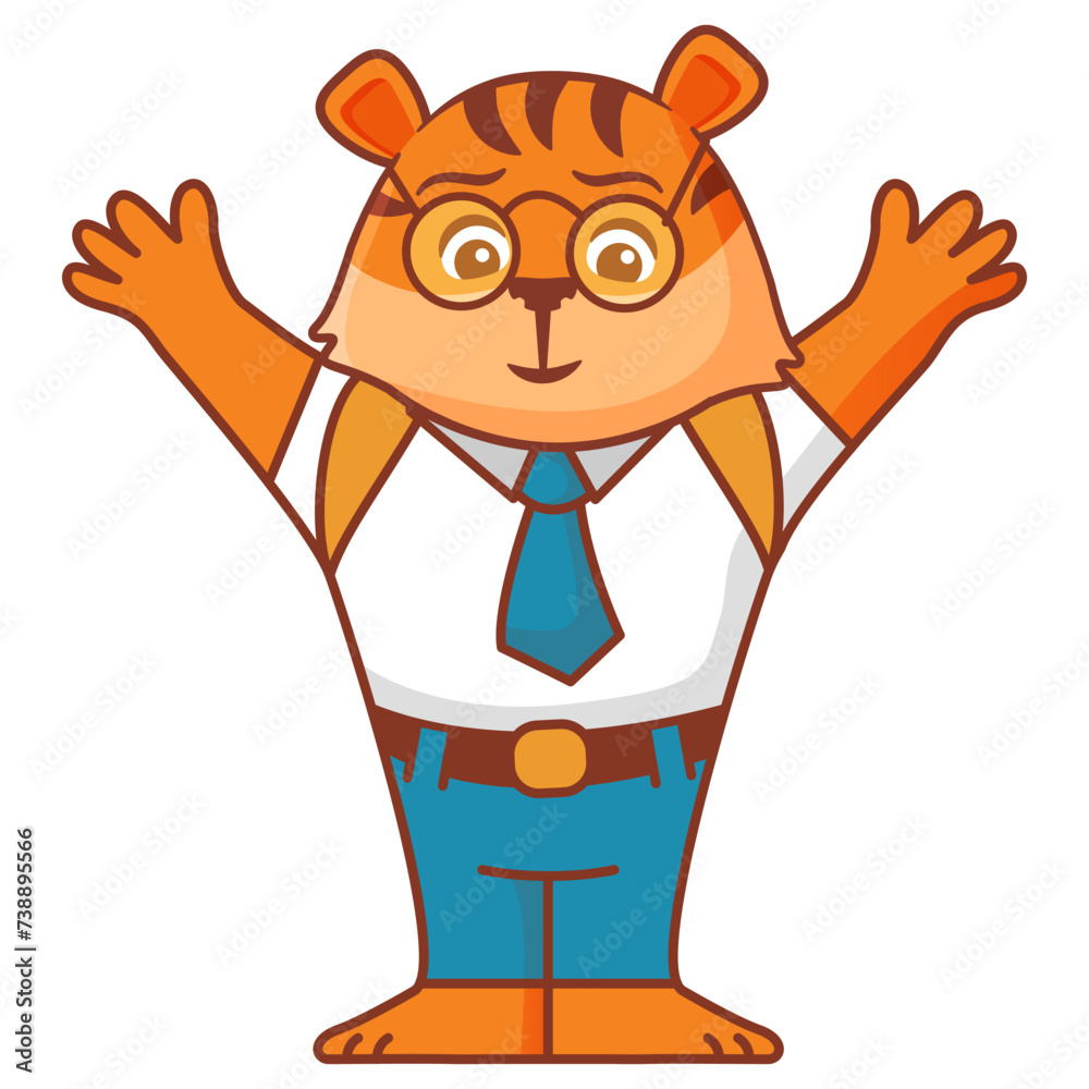 Little boy tiger animal.Happy kid tiger.Animal childhood cartoon ...