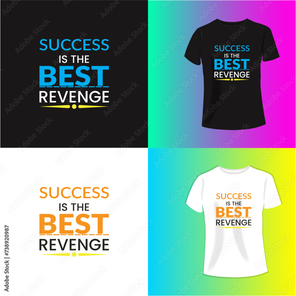 Success is the best revange typography t-shirt design. Perfect for ...