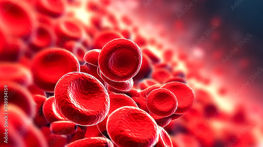 Red blood cells magnified under a microscope, illustrating vital ...