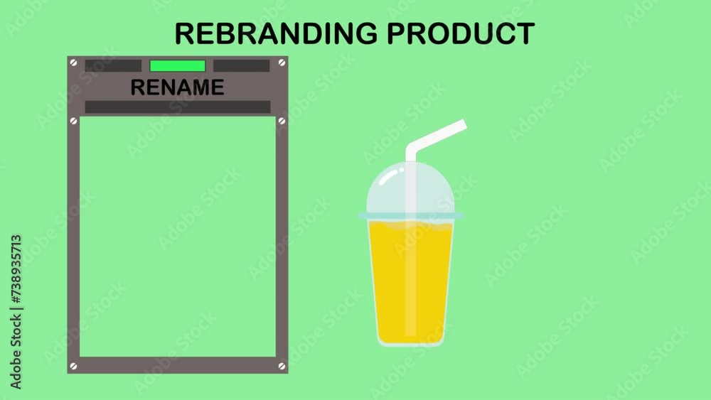 animated illustration of product rebranding, starting from repackaging ...