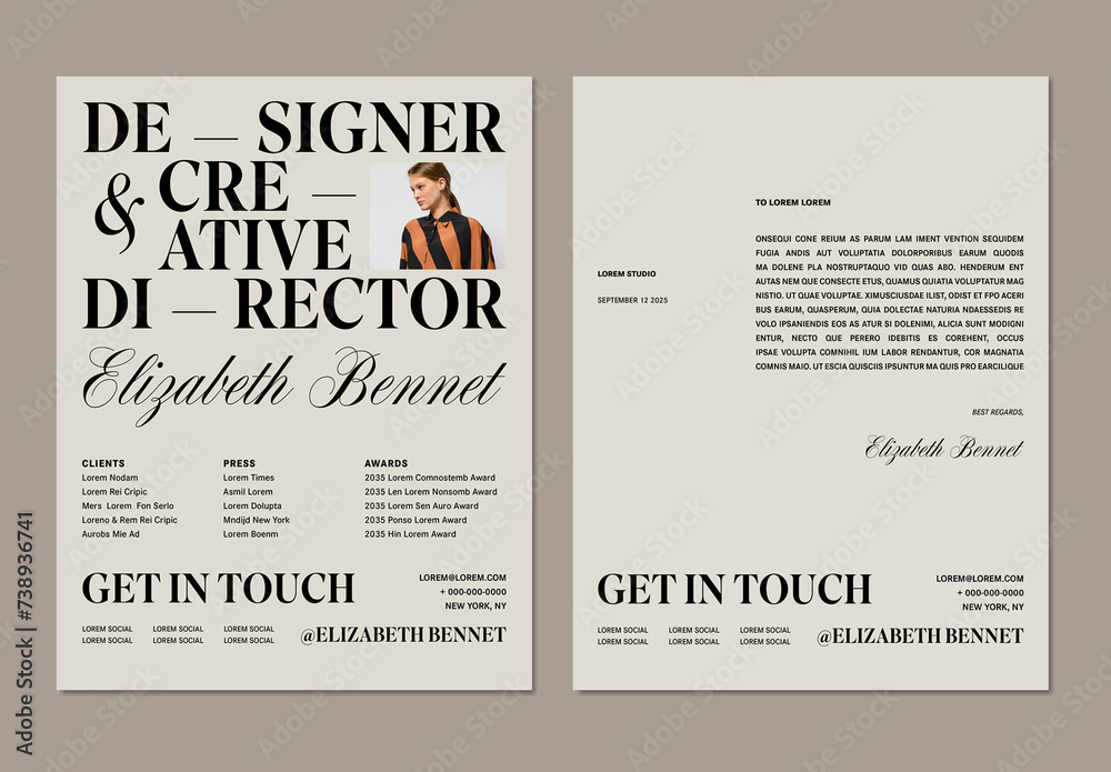Modern Typography Modern Resume with Cover Letter Stock Template ...