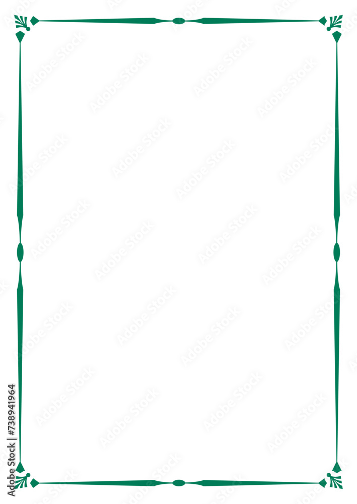 Green Border frame vector design template. Elegant element for your ...