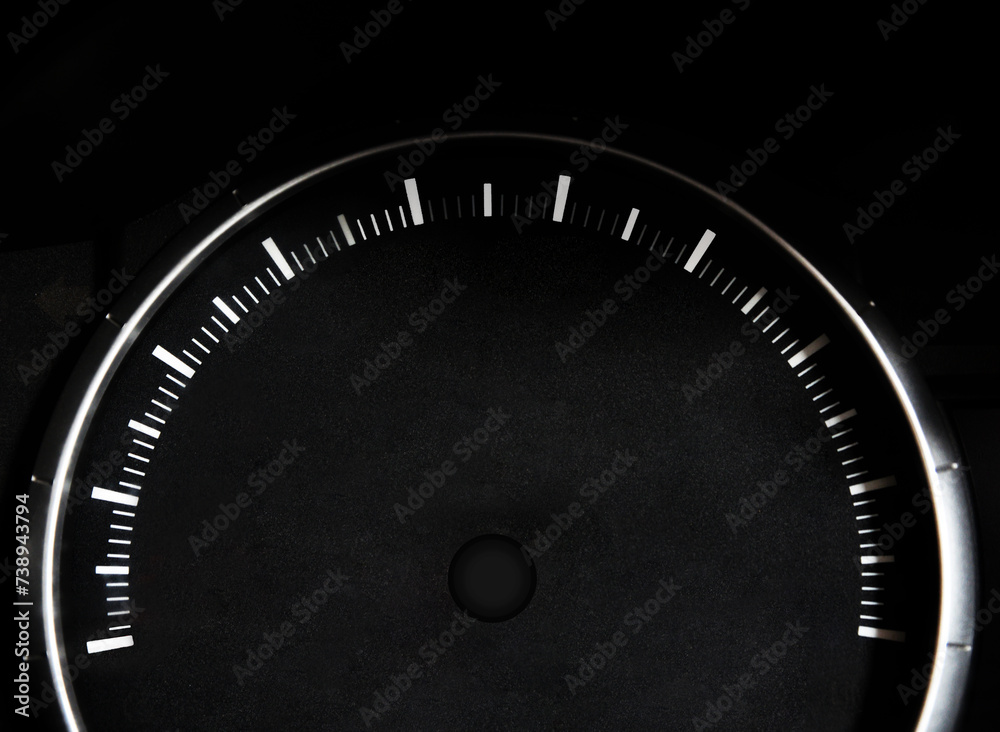 Empty Speedometer of Car with no digits and needle, black speedometer ...