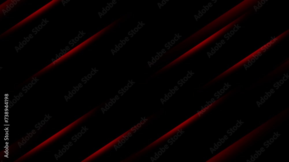 Abstract Red glowing lines 4K Animation background with a black ...