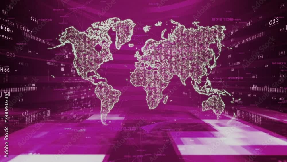 Digital Earth Map Animation: Seamless loop of a rotating digital Earth ...