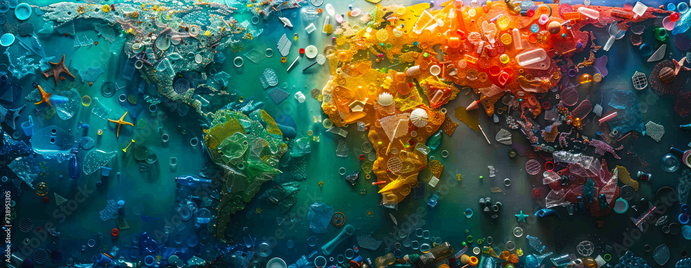 Global environmental issue of microplastic pollution depicted by ...