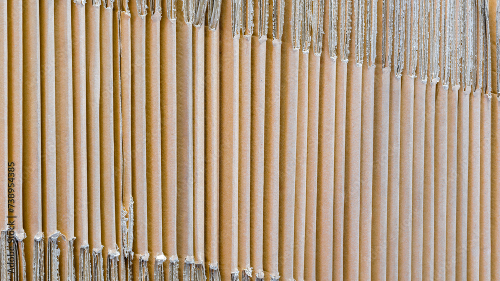 Elements of corton boxes are collected in stack. Conveyor line for the ...