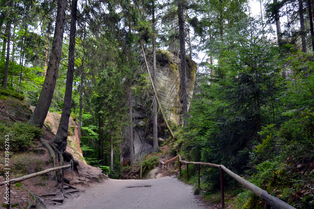 Rock city in Adrspach, Czech Republic. Sandstone rocks formation in ...