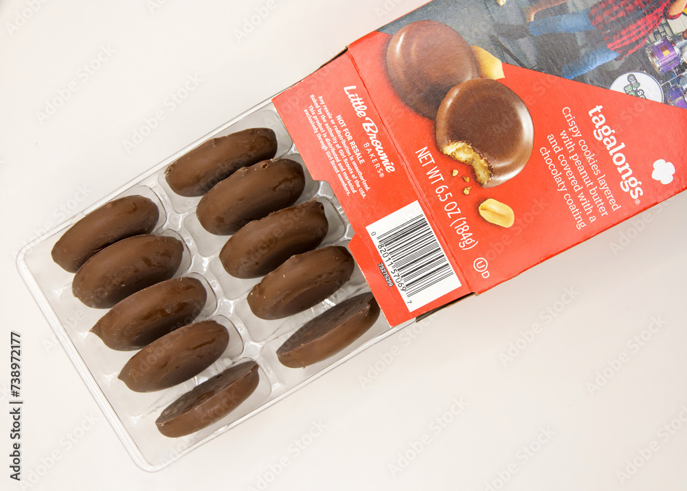Alameda, CA - Feb 17, 2024: One box of Little Brownie Baker brand Girl ...