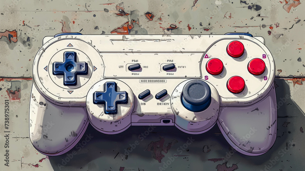 Old retro joystick controller for video game console from the 80s 90s ...