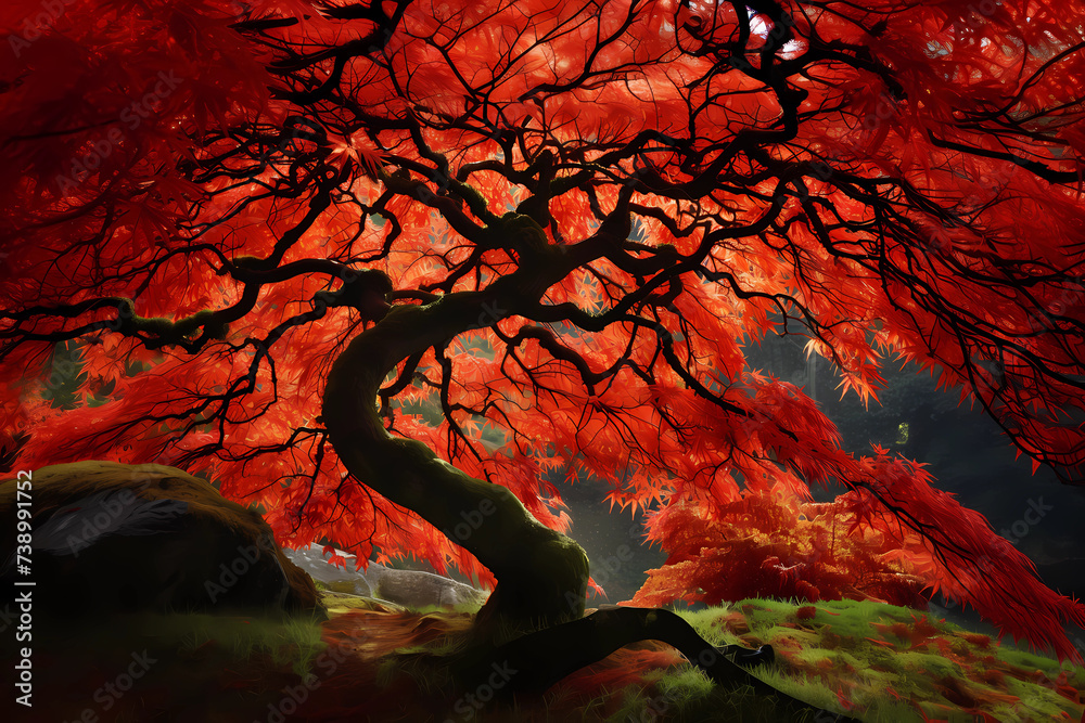 Japanese maple (Acer palmatum) - Japan - Small deciduous trees or ...