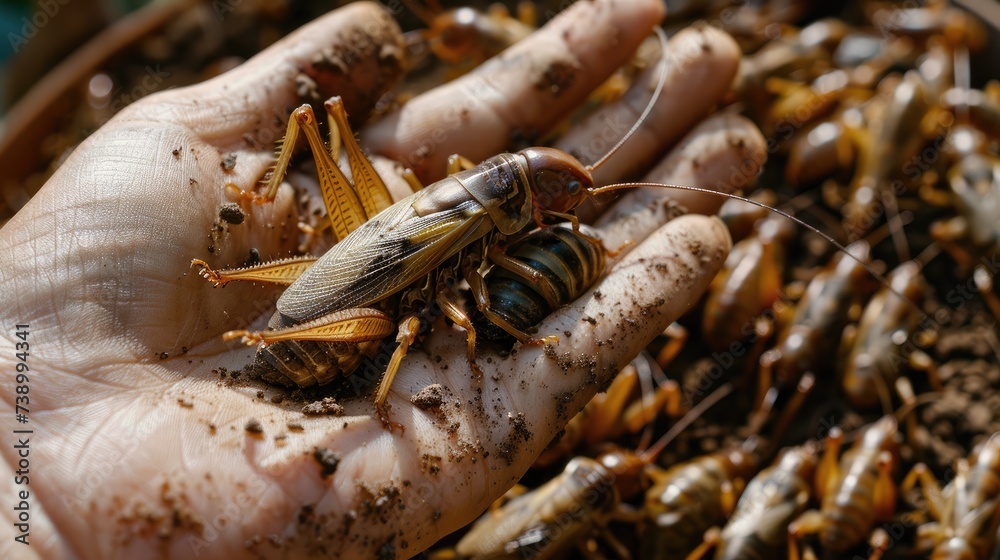 Crickets, flying insects in Thailand Lives in the basement with big ...