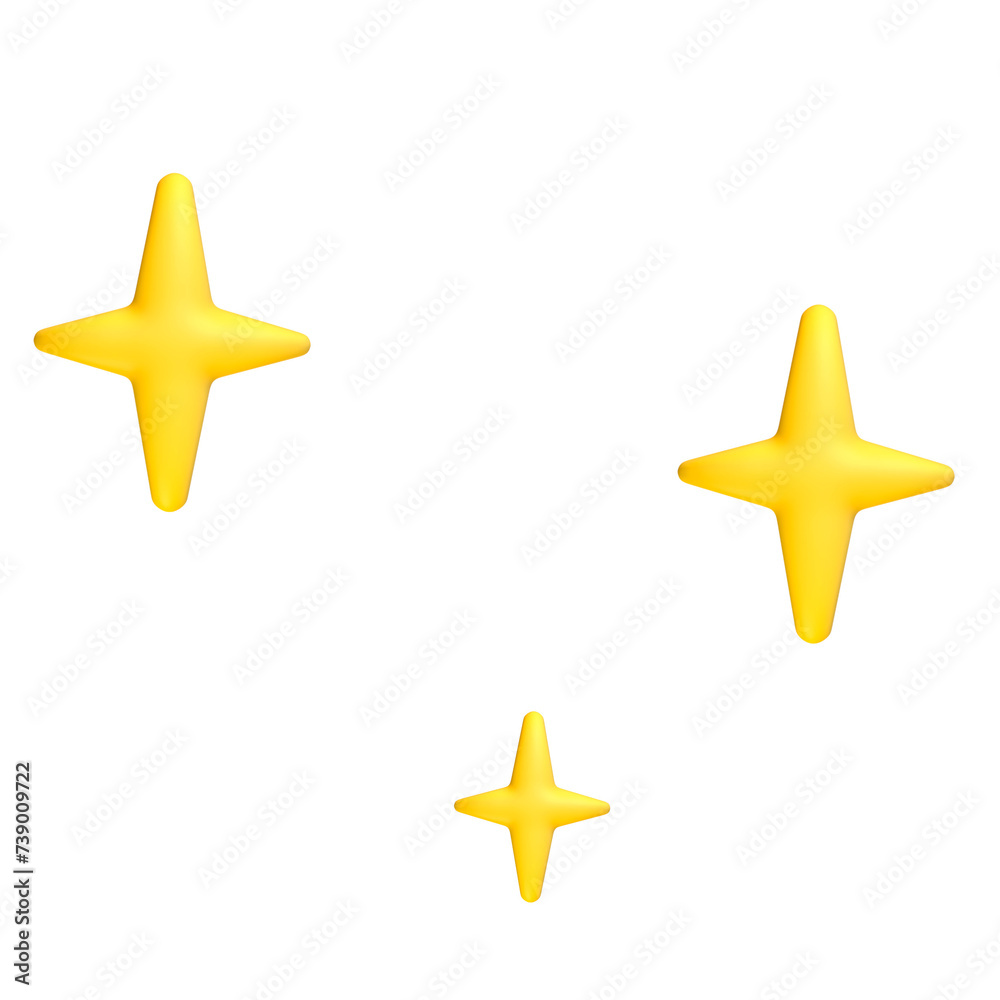 3D star sparkle emoji. Cute shiny star shaped object. Magic element ...