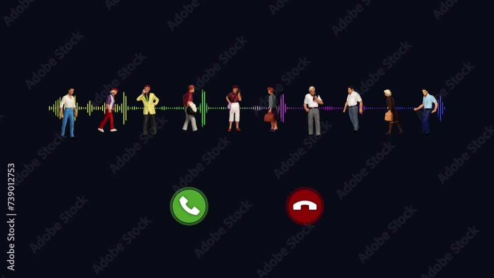 Green accept button and red color call ending button animation with ...
