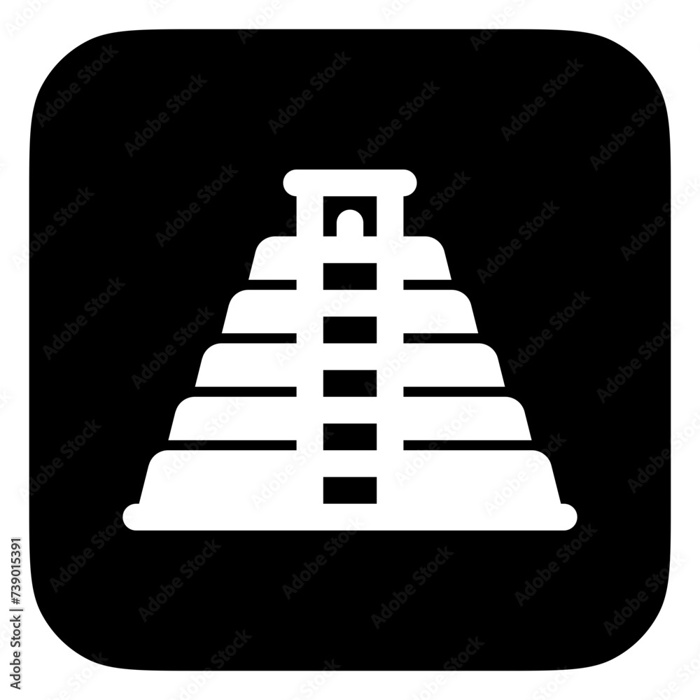 Editable pyramid, shrine, temple vector icon. Landmark, monument, mayan ...