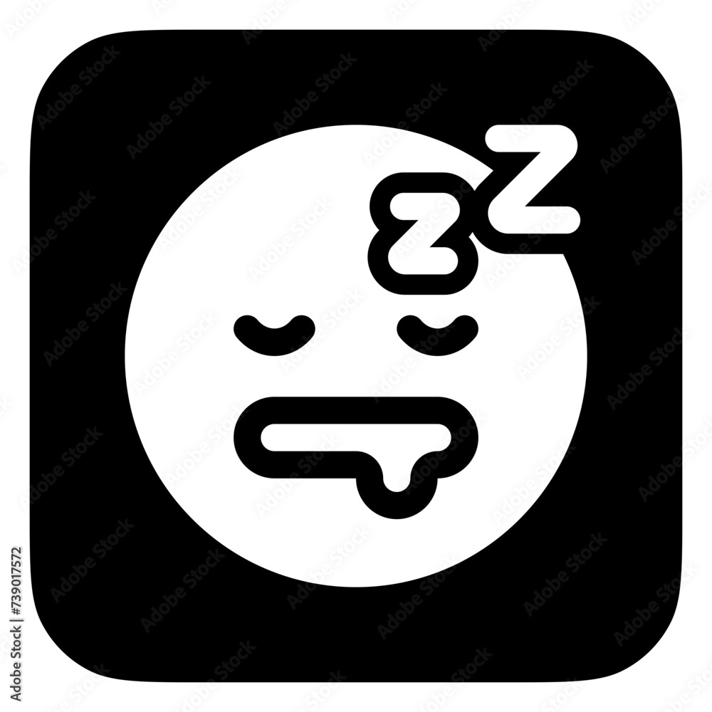 Editable sleepy head, drowzy expression emoticon vector icon. Part of a ...