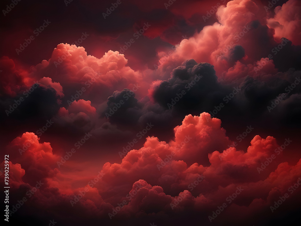 abstract red clouds background with dark shades Stock Illustration ...