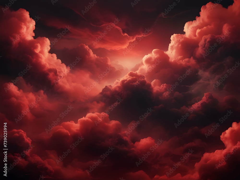 abstract red clouds background with dark shades Stock Illustration ...