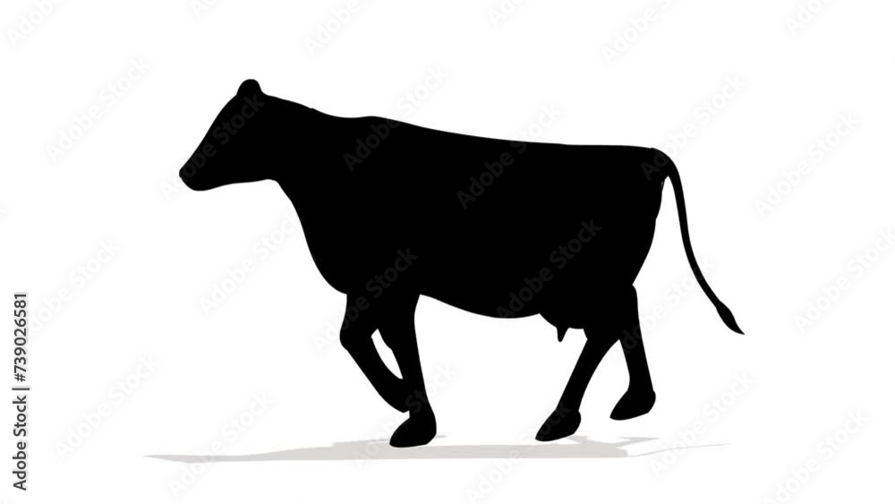 Cow Walk cycle animation, loop animation sequence with green screen ...
