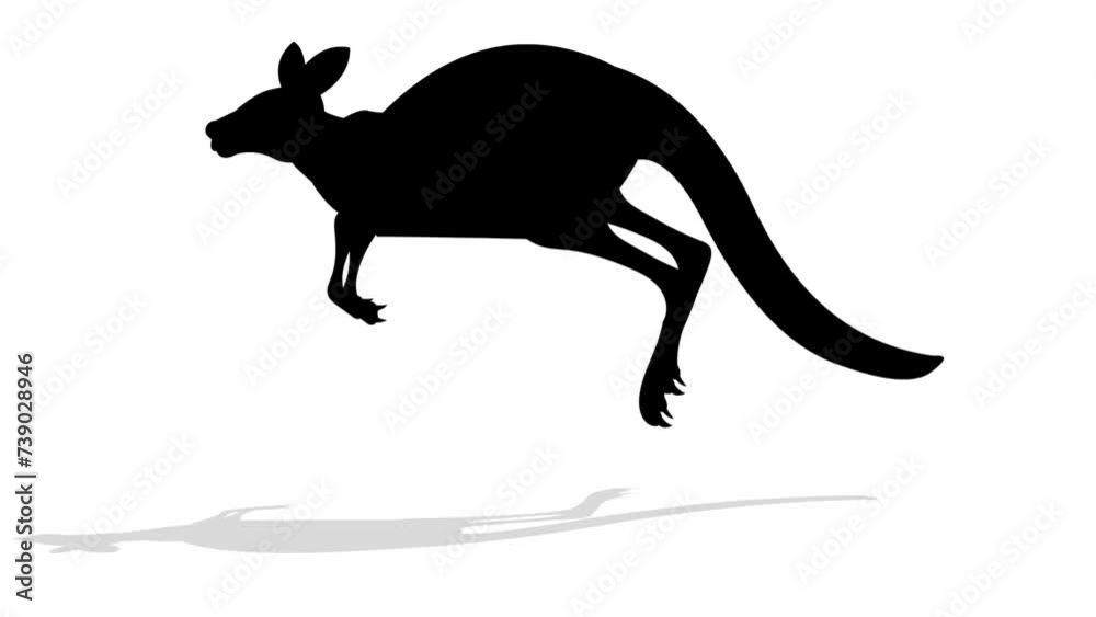Kangaroo Run cycle animation, loop animation sequence with green screen vídeo de Stock | Adobe Stock