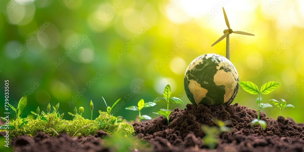 The climate action with visuals that depict efforts to mitigate climate ...