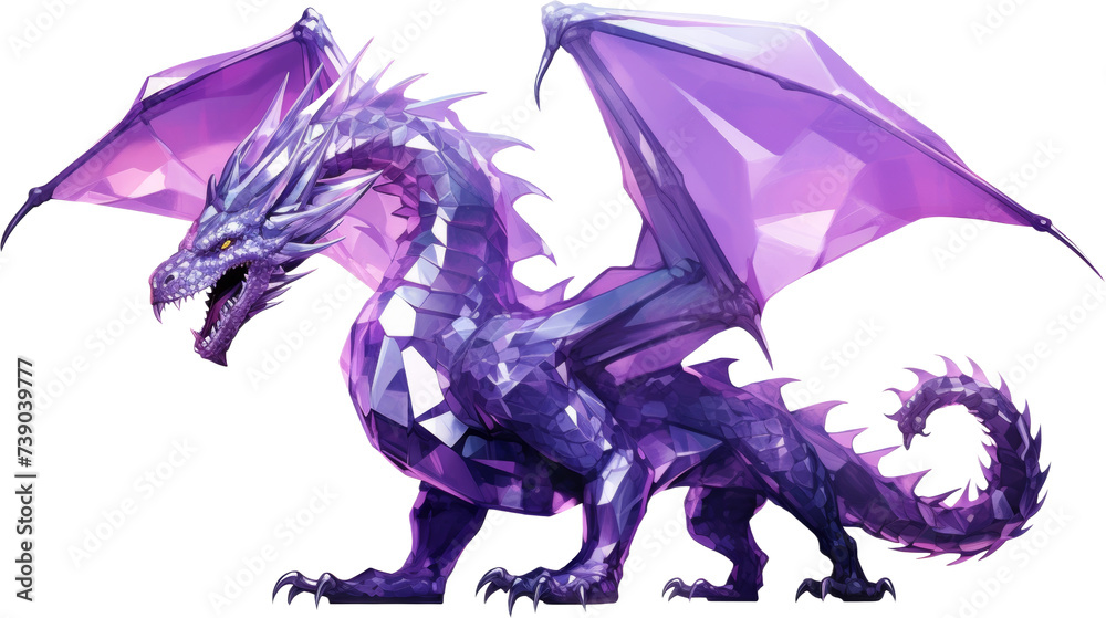 dragon,purple violet crystal shape of dragon,dragon made of crystal ...