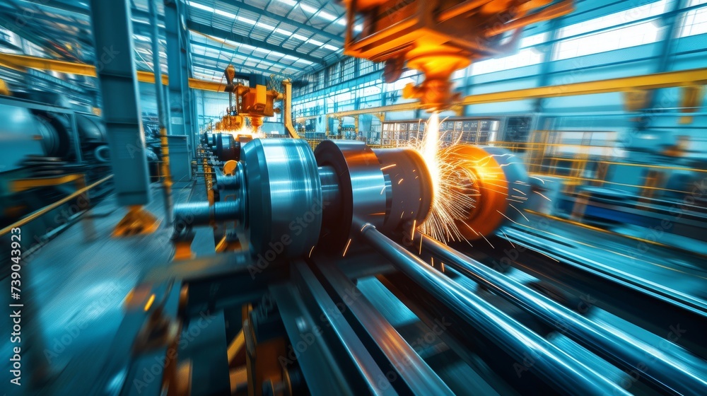 Dynamic Industrial Symphony: Automated Precision Metalworking, High ...